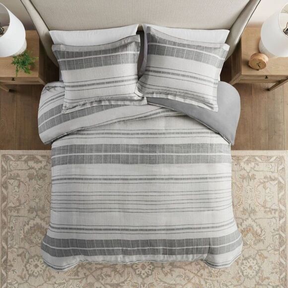 Madison Park | Bedding | Madison Park 3pc Fullqueen Toby Striped Duvet ...